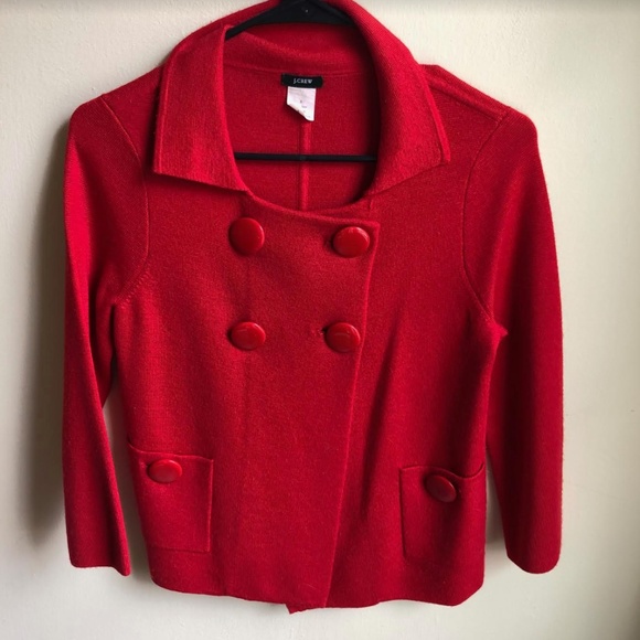 J. Crew | Sweaters | Red Jcrew Cardigancoat | Poshmark